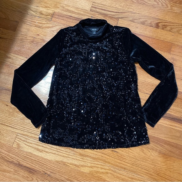 Simply Vera Vera Wang | Tops | Simply Vera Wang Velvet Sequin Mock ...